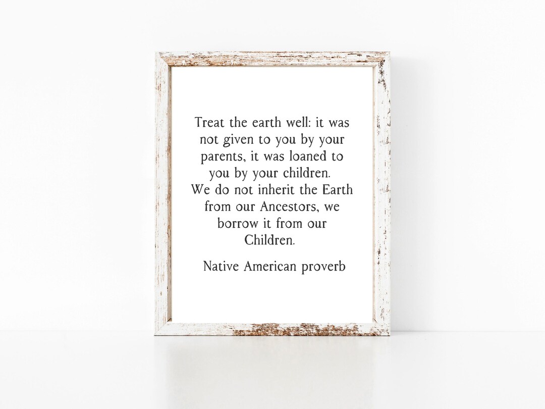 Native American Earth Quote Wall Art Printable 8x10, Digital Download ...