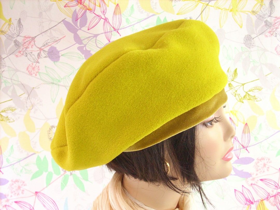 Oversize Fleece Beret: Slouchy Tam With Velvet Band, Adjustable - Etsy
