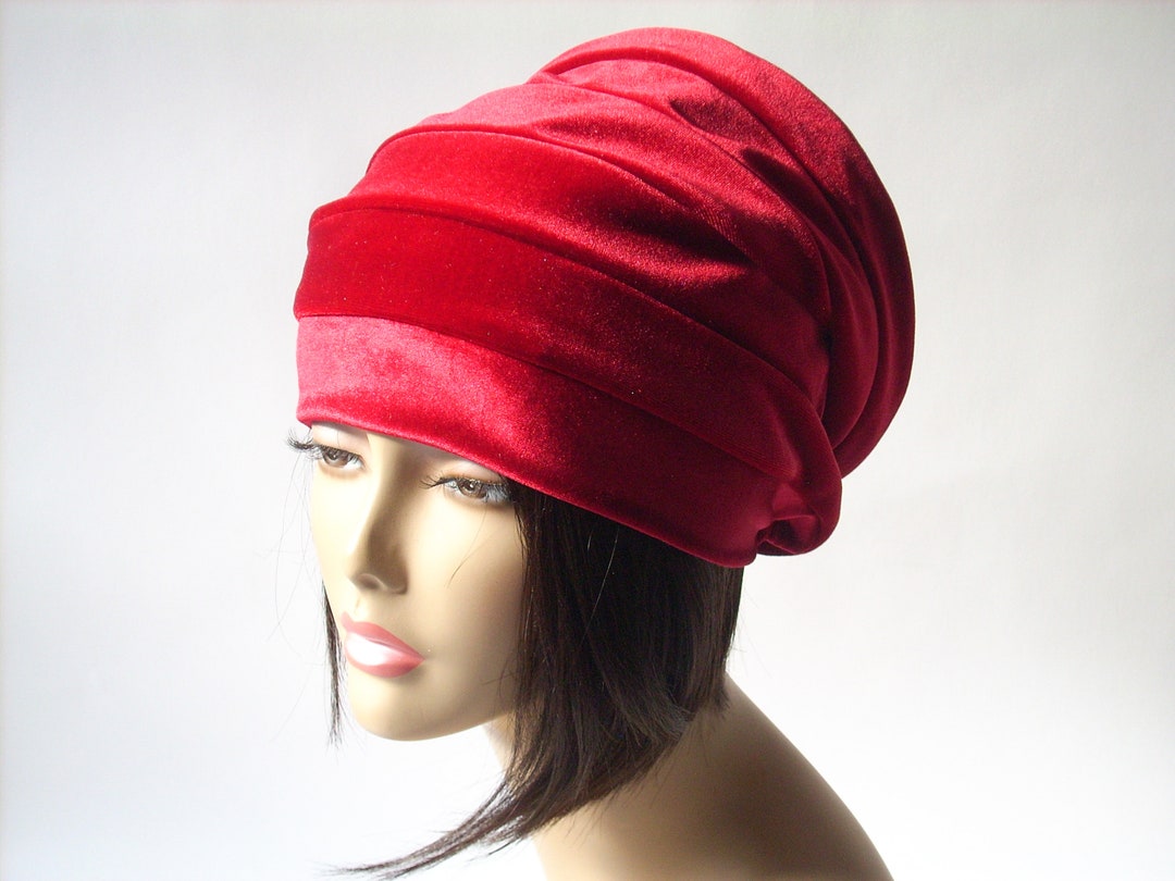 Velvet Hat/red Slouchy Hat/stretch Velvet Hat for Dressy and Casual ...