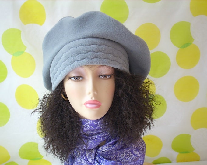 Oversized Fleece Beret: Slouchy Light Gray Hat for Dreadlocks - Etsy
