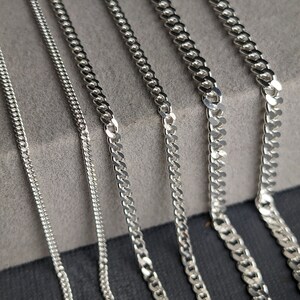Sterling Silver Curb Chain Necklace: Unisex Belcher Chain - Etsy