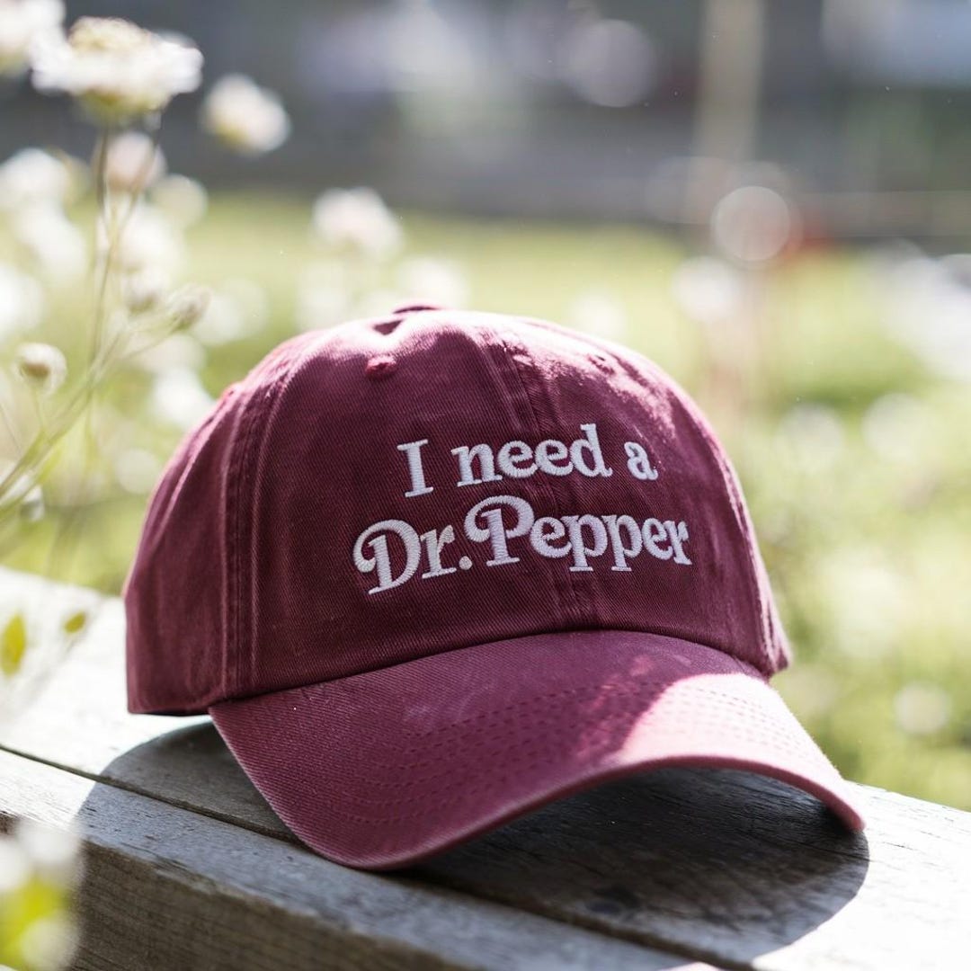 Embroidered I Need A Dr. Pepper Hat, Soda Pop Lover Gift, Minimalist Dr ...