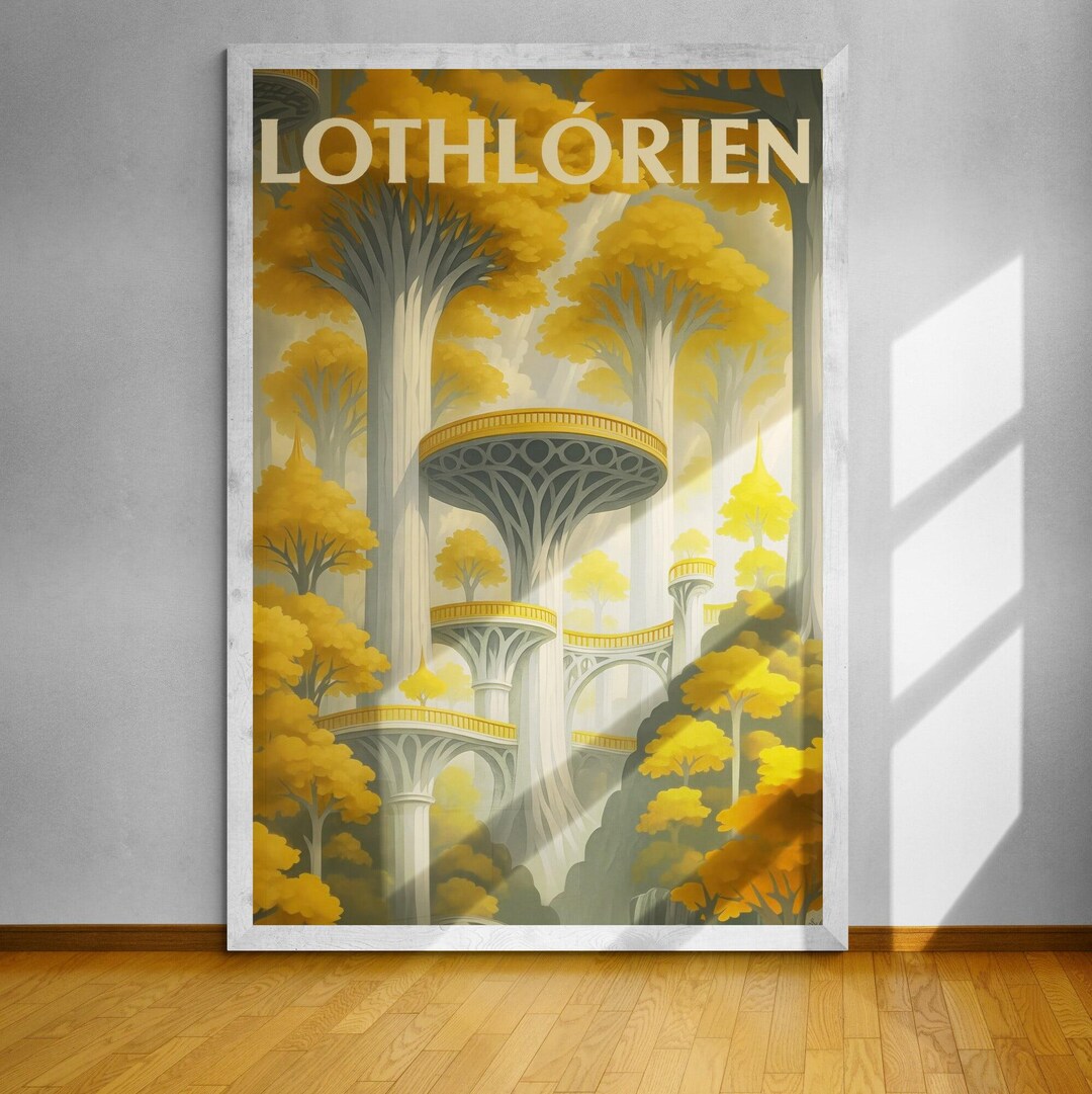 Lothlórien Art Deco Style Vintage Lotr Travel Poster - Etsy