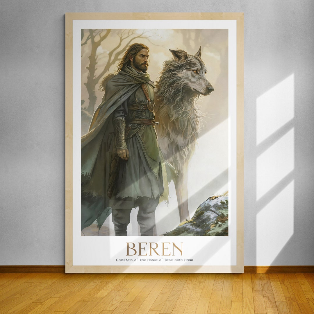 Beren of Bëor With Huan Hound of Valinor Lotr Poster - Etsy