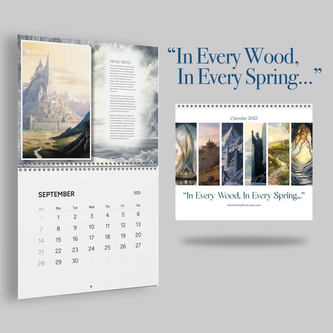 2025 Lotr Middle-earth Calendar, "in Every Wood..."' Lord of the Rings ...