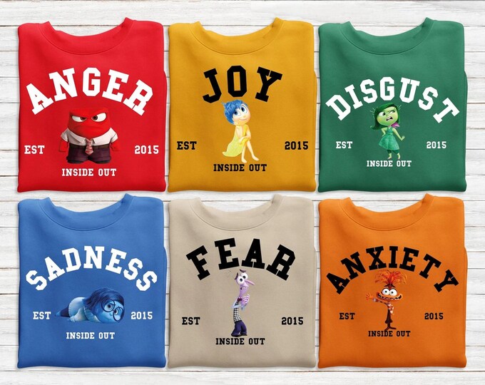 Inside Movie Characters Halloween Costume Shirt, Custom Face Character ...