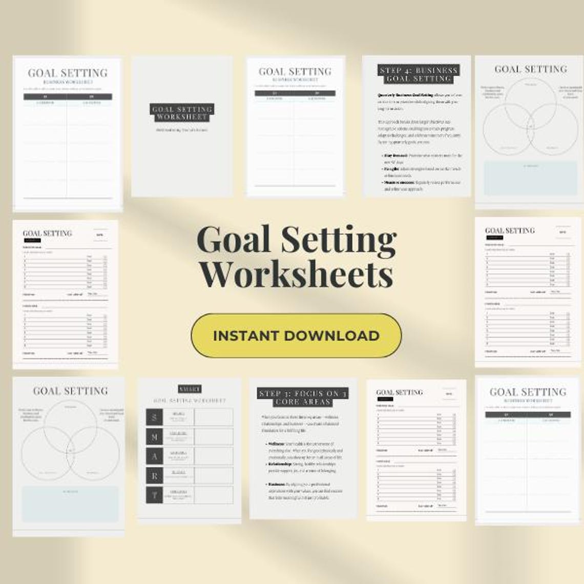 Goal Setting Template, SMART Goals Planner and Action Plan, Goal ...