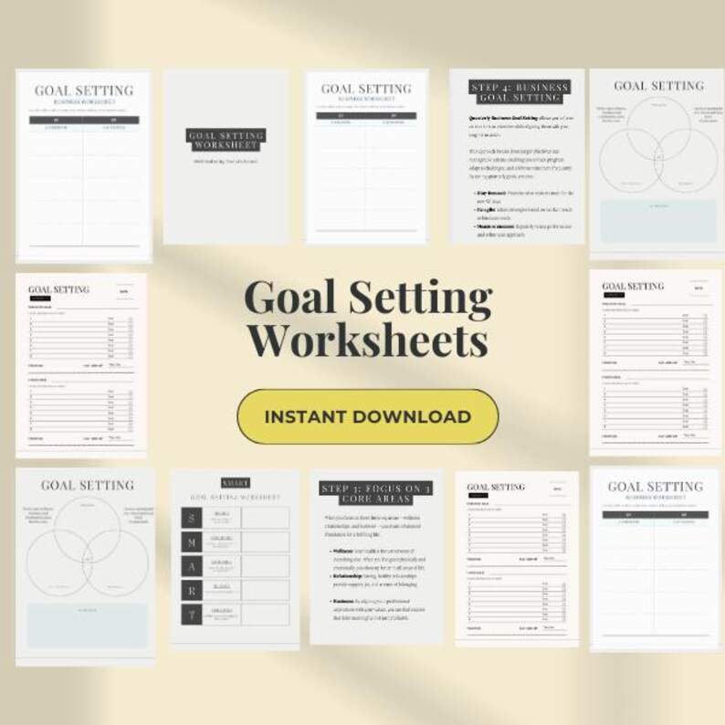 Goal Setting Template, SMART Goals Planner and Action Plan, Goal ...