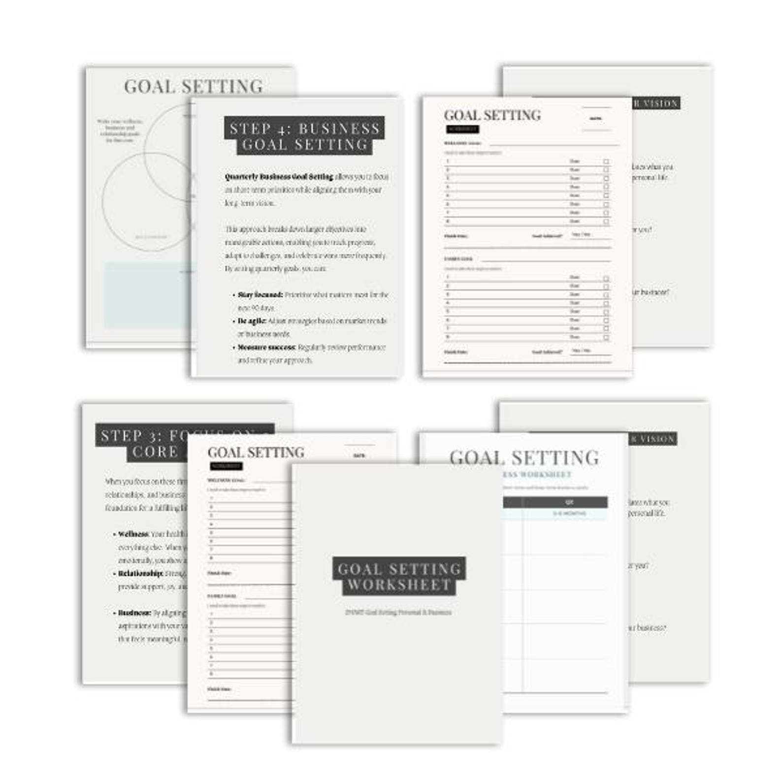 Goal Setting Template, SMART Goals Planner and Action Plan, Goal ...