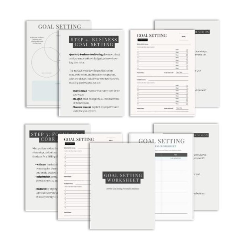 Goal Setting Template, SMART Goals Planner and Action Plan, Goal ...
