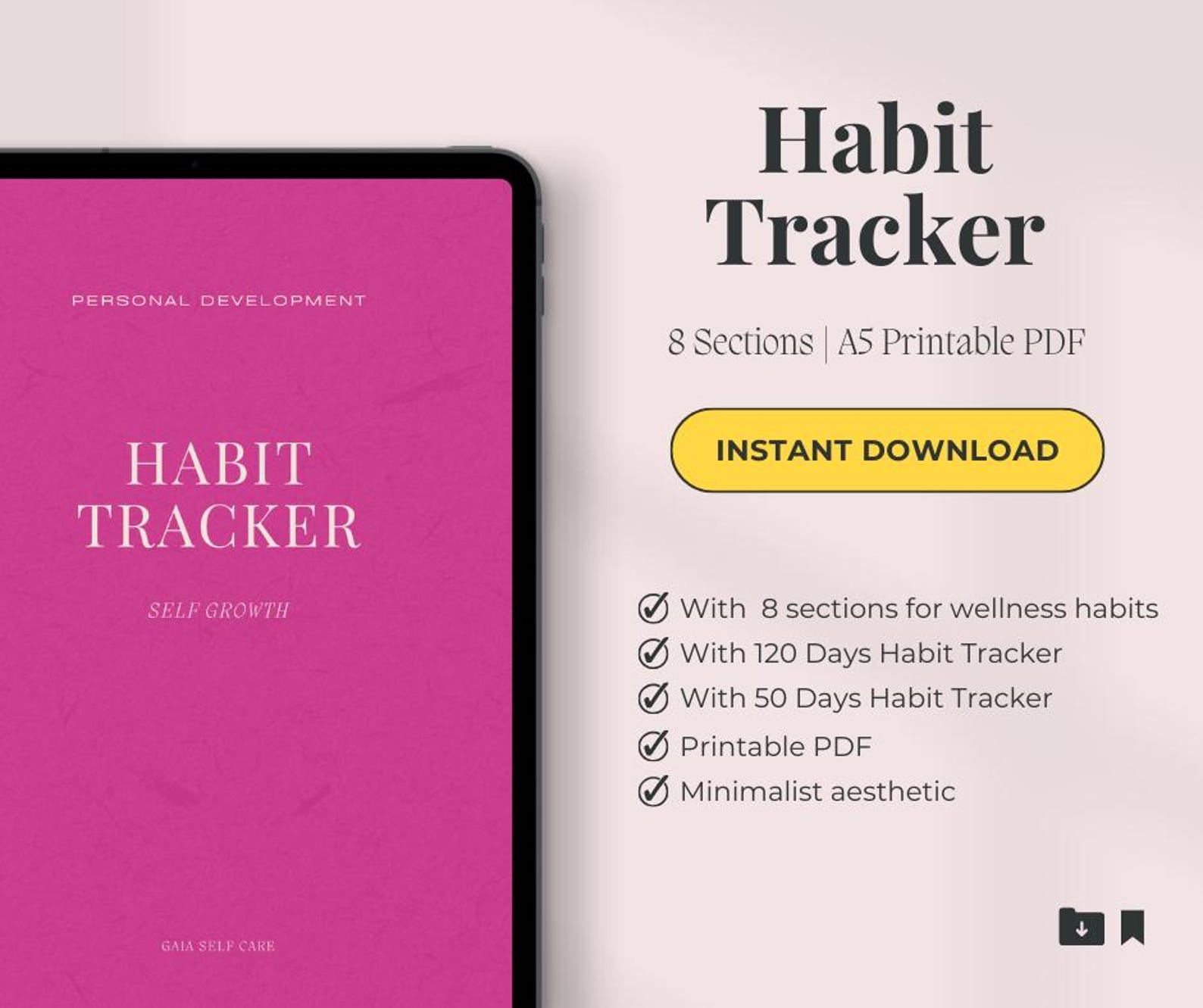 Cute Habit Tracker Printable PDF, Habit Tracker Template, Routine ...