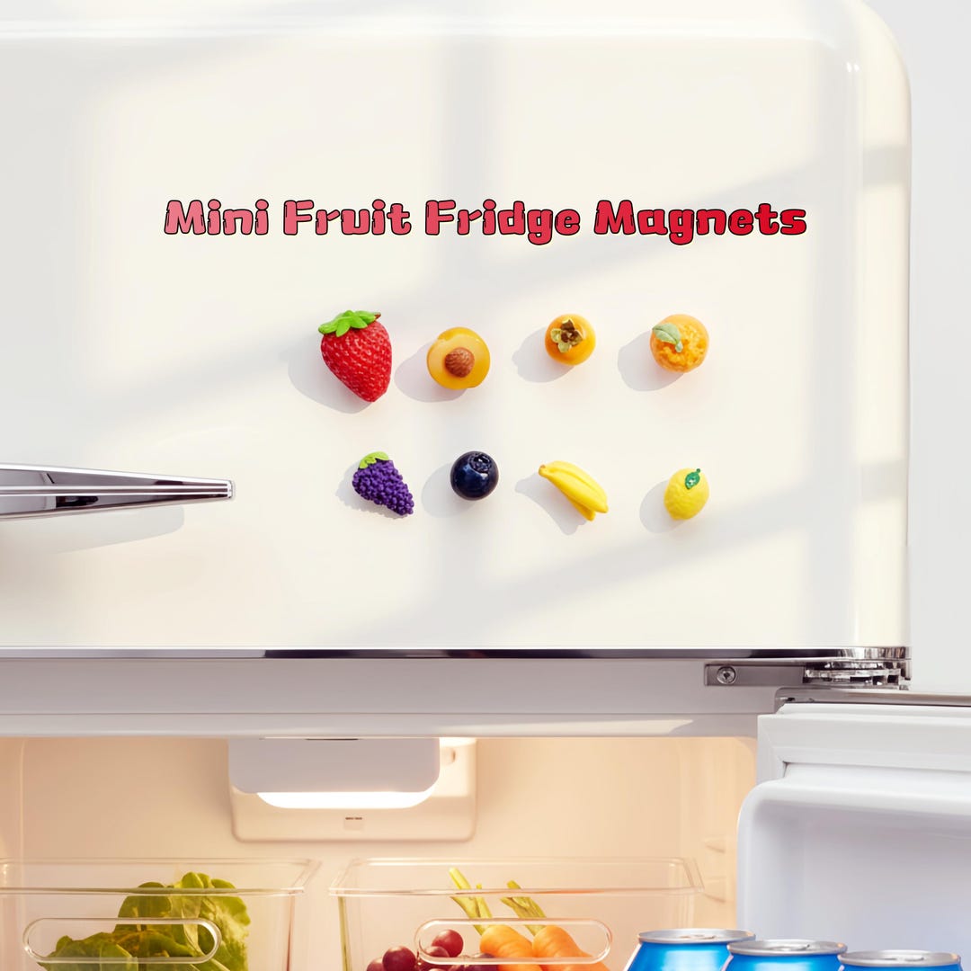 3D Mini Fruit Fridge Magnets – Quirky Kitchen Decor - Etsy