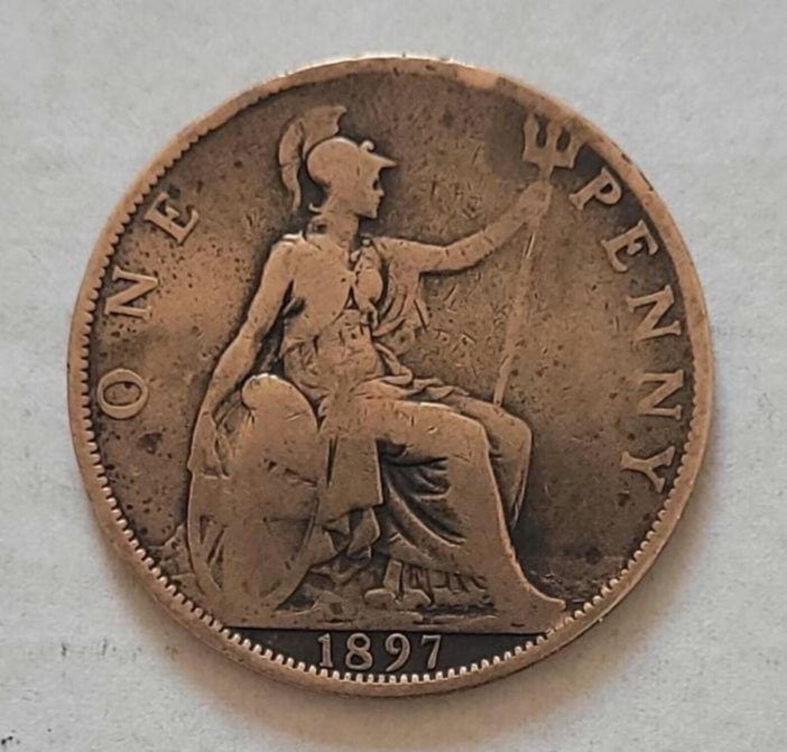 One Penny Coin 1897 of Great Britain - Etsy