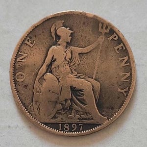 One Penny Coin 1897 of Great Britain - Etsy