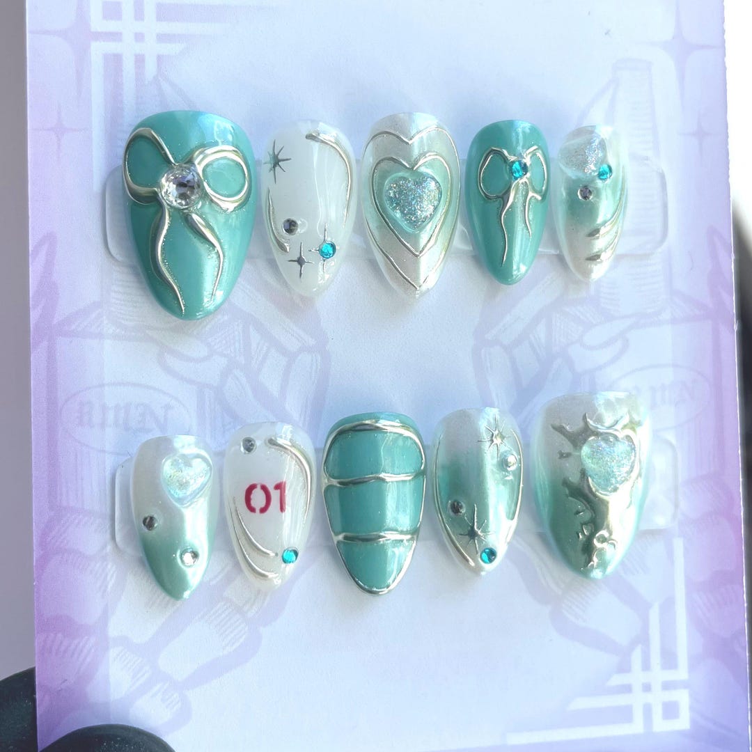Sugoi! CV01; Hatsune Miku Cute Kawaii Blue Anime Press on Nails - Etsy