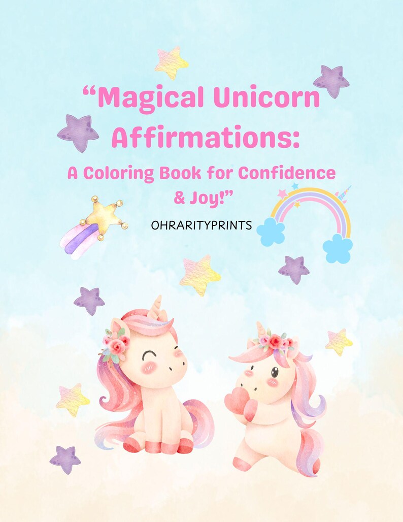 Magical Unicorn Affirmations: A Coloring Book for Confidence and Joy - Etsy