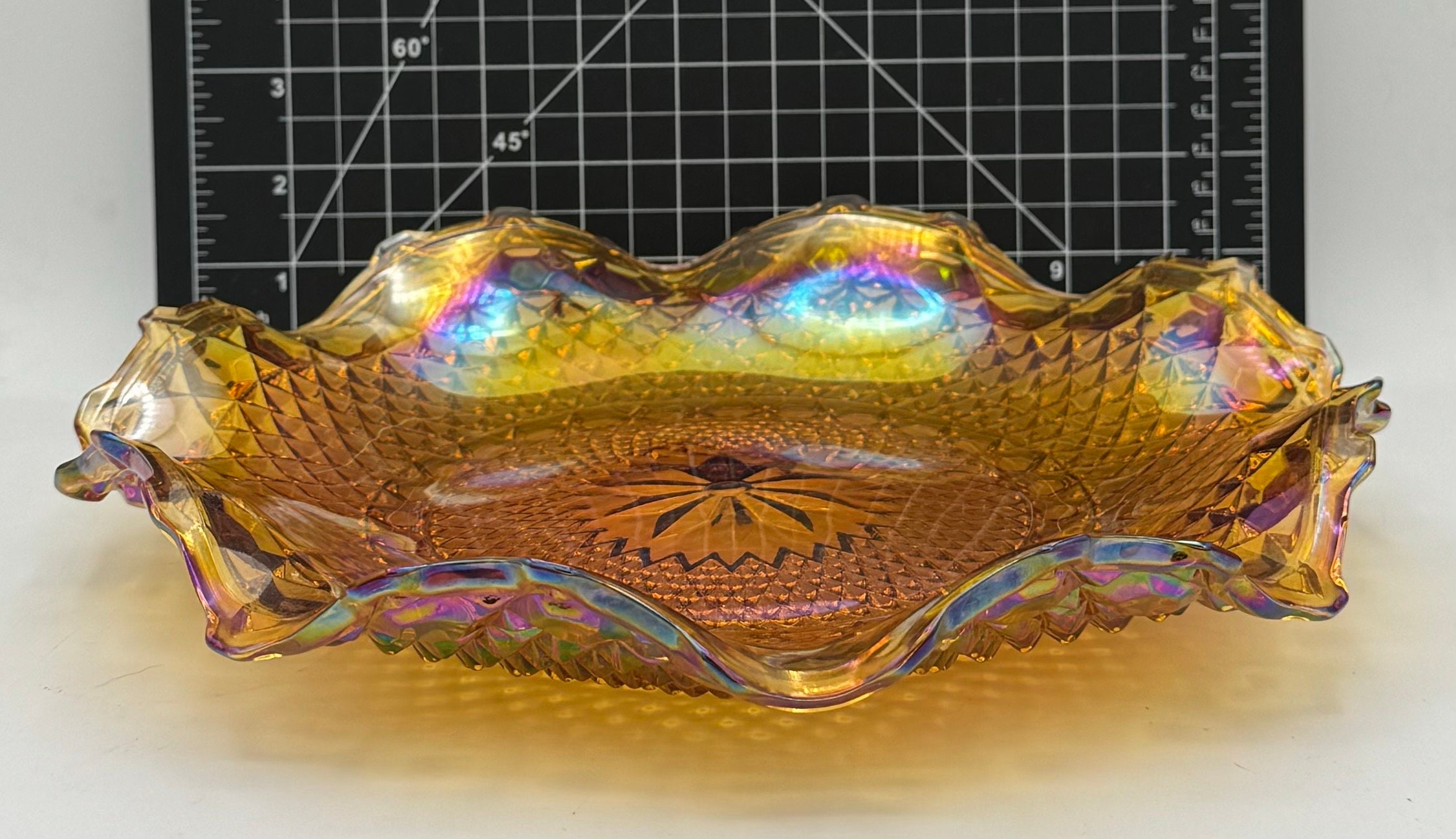 Vintage Indiana Glass 10 Iridescent Amber Carnival Hostess Plate. - Etsy