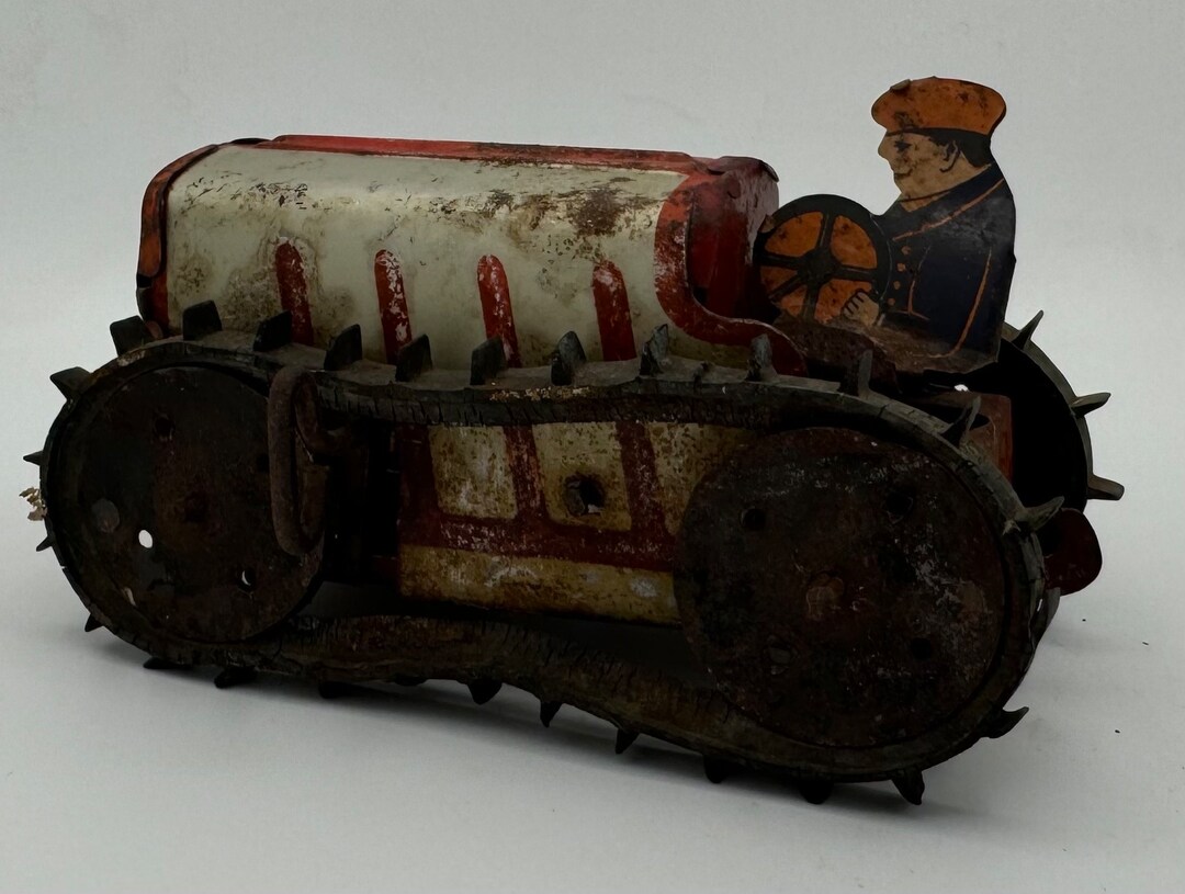Vintage Marx Wind up Tractor - Etsy