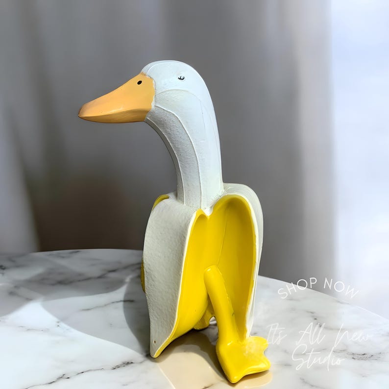 Hand-painted Banana Duck: Funny Home & Garden Decor, Collectible Gift ...