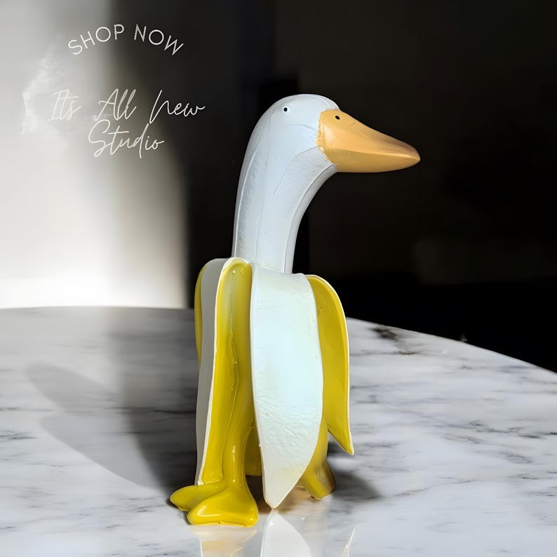 Banana Duck, Funny Decor, Art Decor, Garden Decor, Home Decor, Room ...