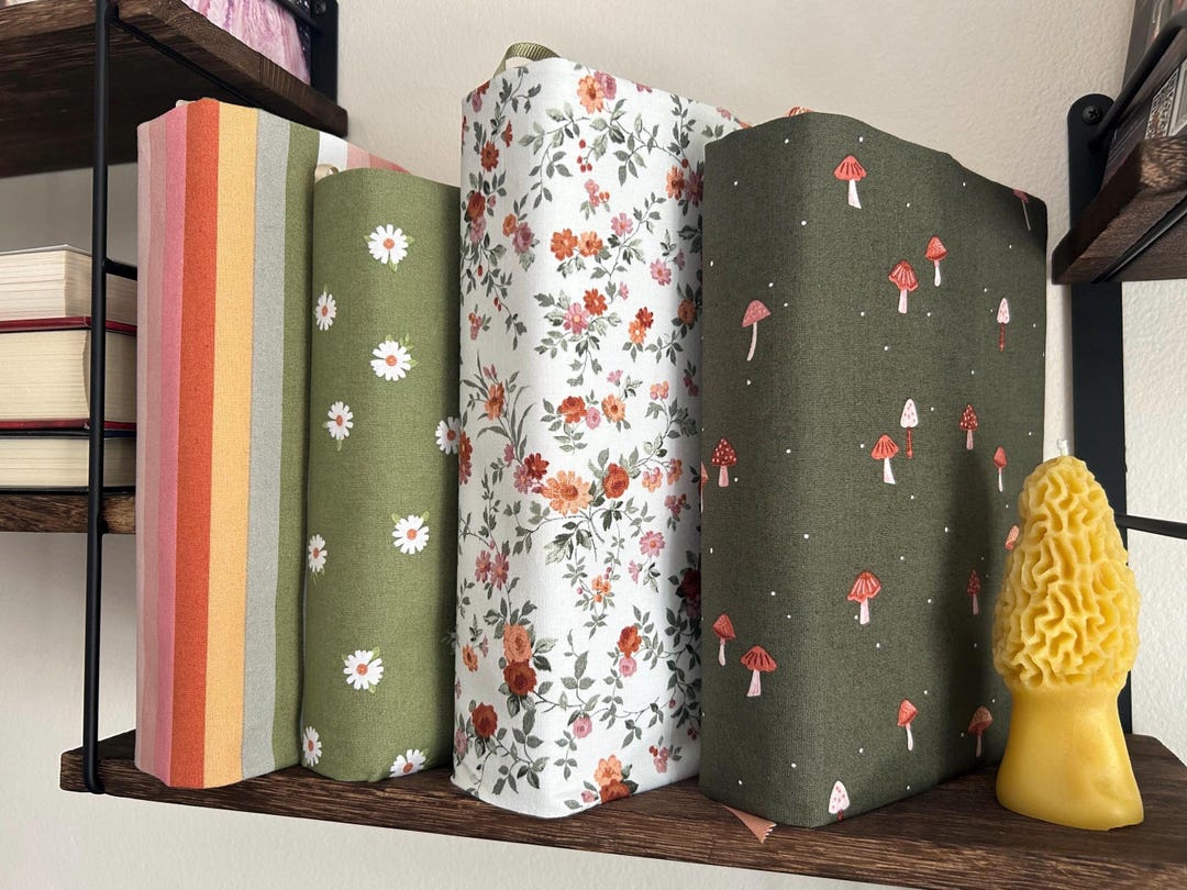 Reversible Book Cover Adjustable Bible Pouch Reusable Fabric Dust ...