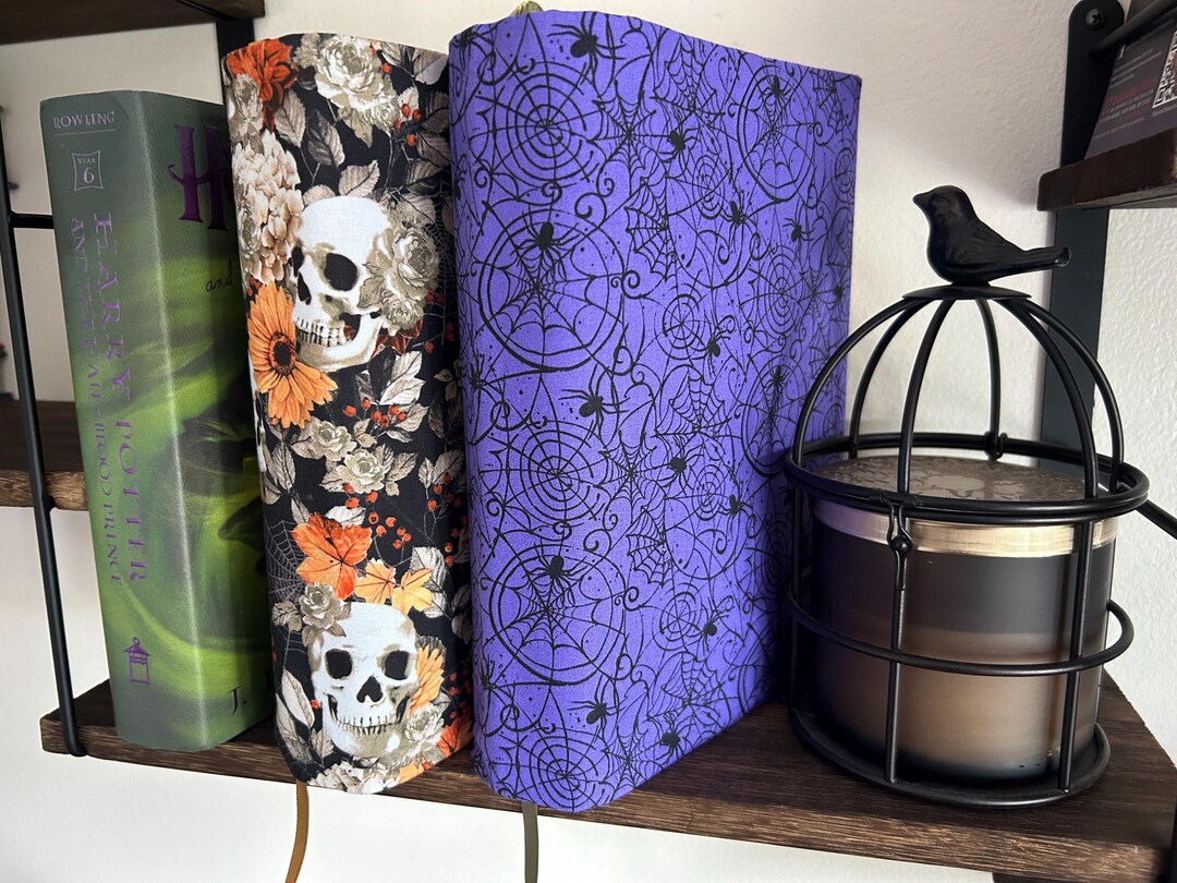 Reversible Book Fabric Cover Bible Cover Adjustable Reusable Halloween ...
