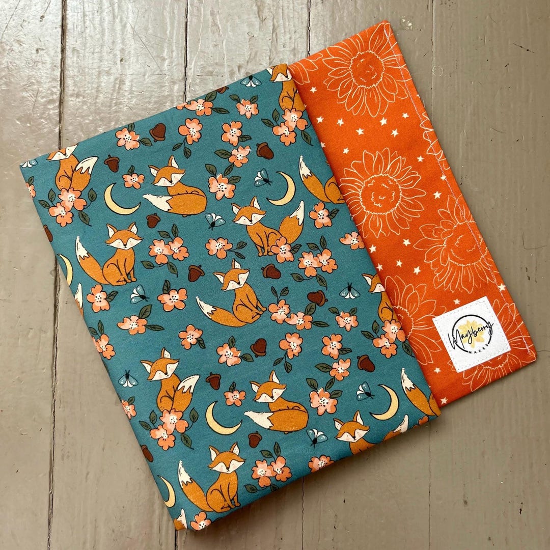 Reversible Book Cover Adjustable Bible Pouch Reusable Fabric Dust ...