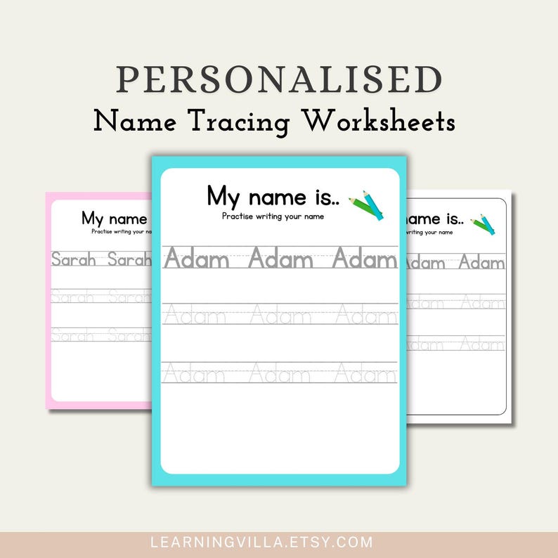 Editable Name Tracing Worksheets - Custom Name Practice for Kids ...