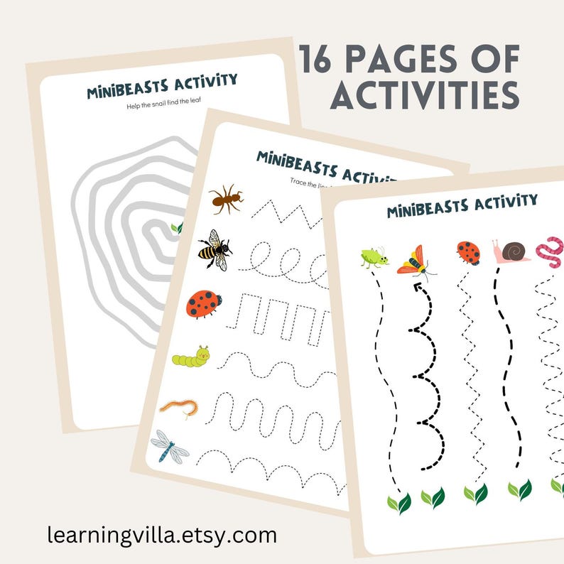 Minibeasts Preschool, Toddler, SEND Tracing Activity, Fine Motor Skills ...
