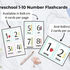 Number Flashcards, Preschool Counting 0-10, Instant Download, Printable ...