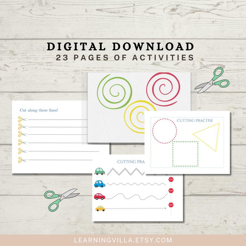 Cutting Worksheets, Preschool, Motor Skills Develop Core Strength ...