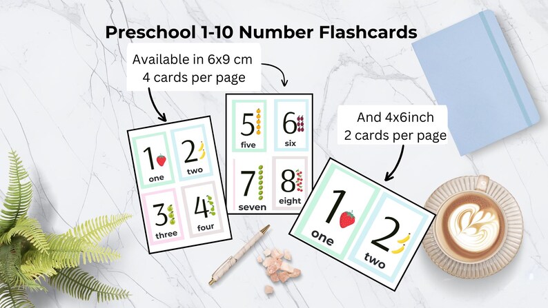 Number Flashcards, Preschool Counting 0-10, Instant Download, Printable ...