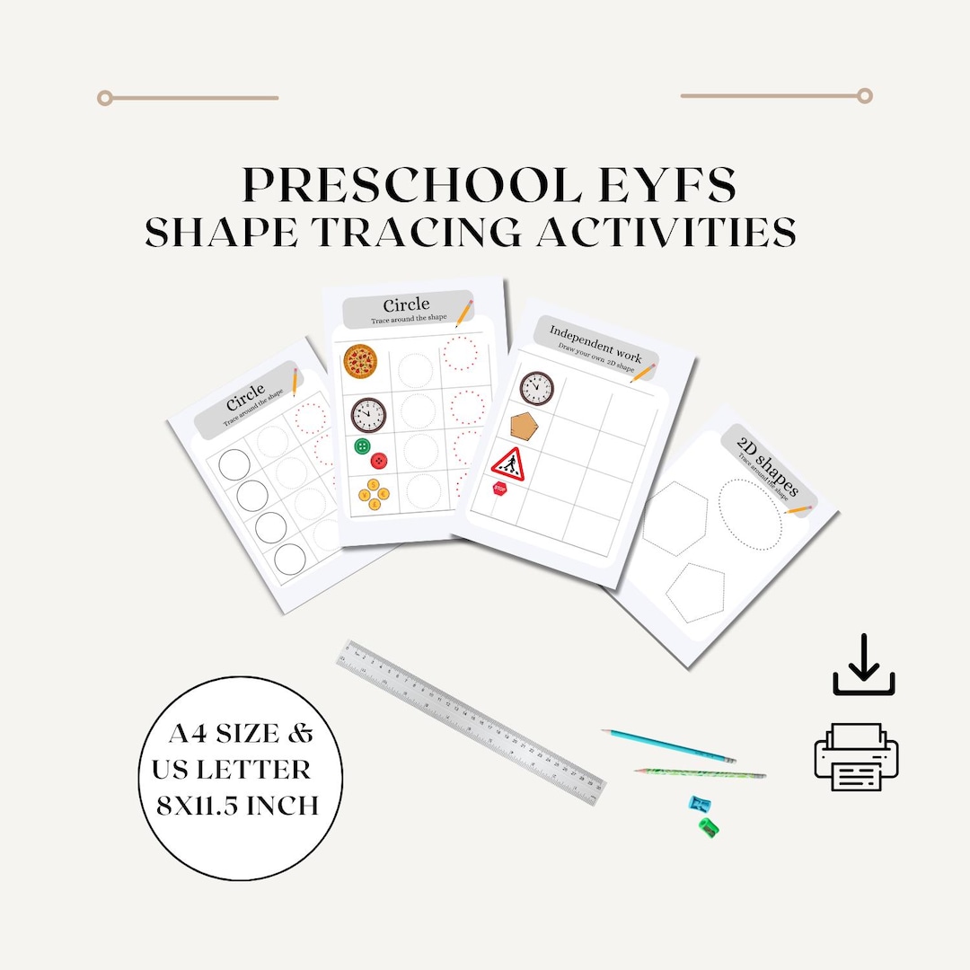 Tracing Shapes, Motor Skills, Preschool EYFS. Montessori, Teachers ...