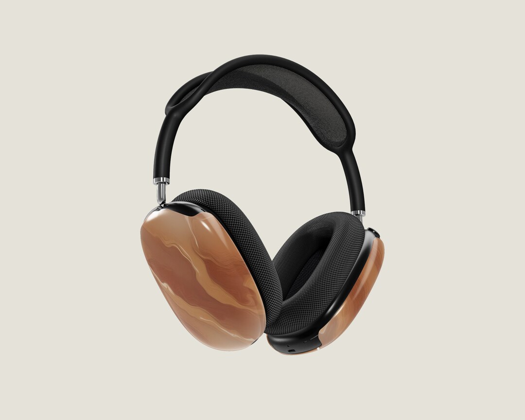 Brown Marbled AirPod Max Covers, Apple Airpods Max Cases, Snap on Hard ...