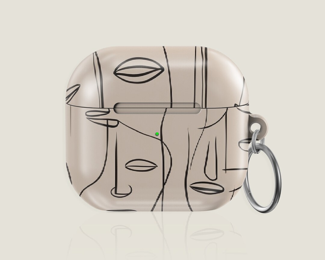 Line Art Faces AirPod Case Airpods Pro With Keychain for 1st 2nd Gen ...