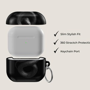 Black Snake Airpods AirPod Case Airpods Pro With Keychain for 1st 2nd ...