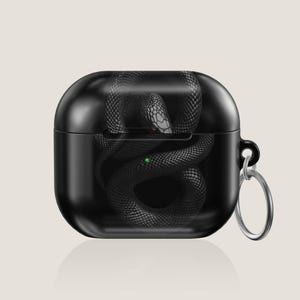 Black Snake Airpods AirPod Case Airpods Pro With Keychain for 1st 2nd ...