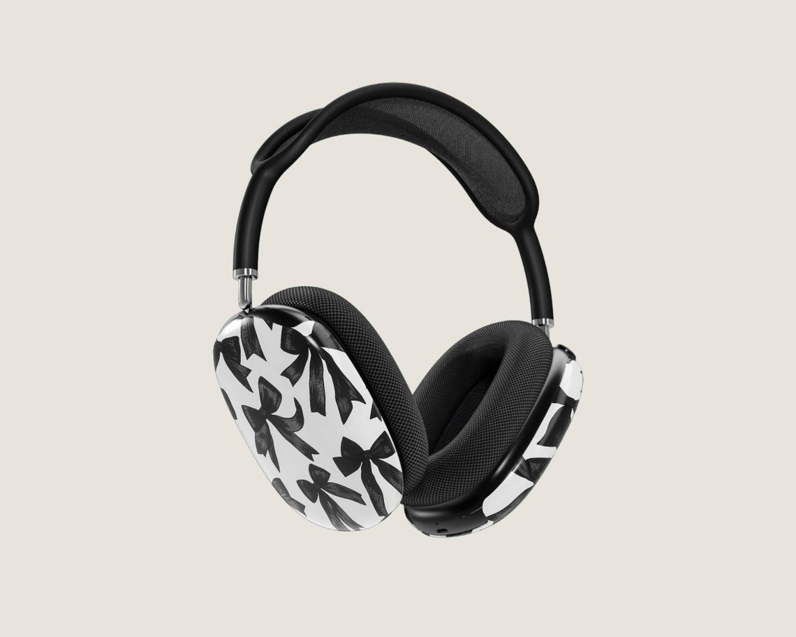 Coquette Black Bows AirPod Max Covers, Apple Airpods Max Cases, Snap on ...