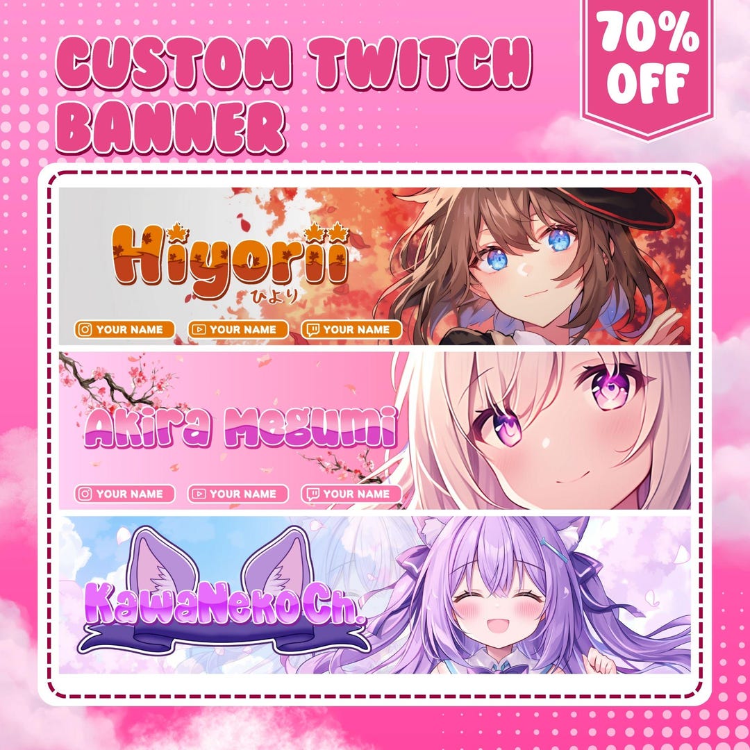 Custom Twitch Banner Custom Cute Twitch Banner Youtube Banner Twitter ...