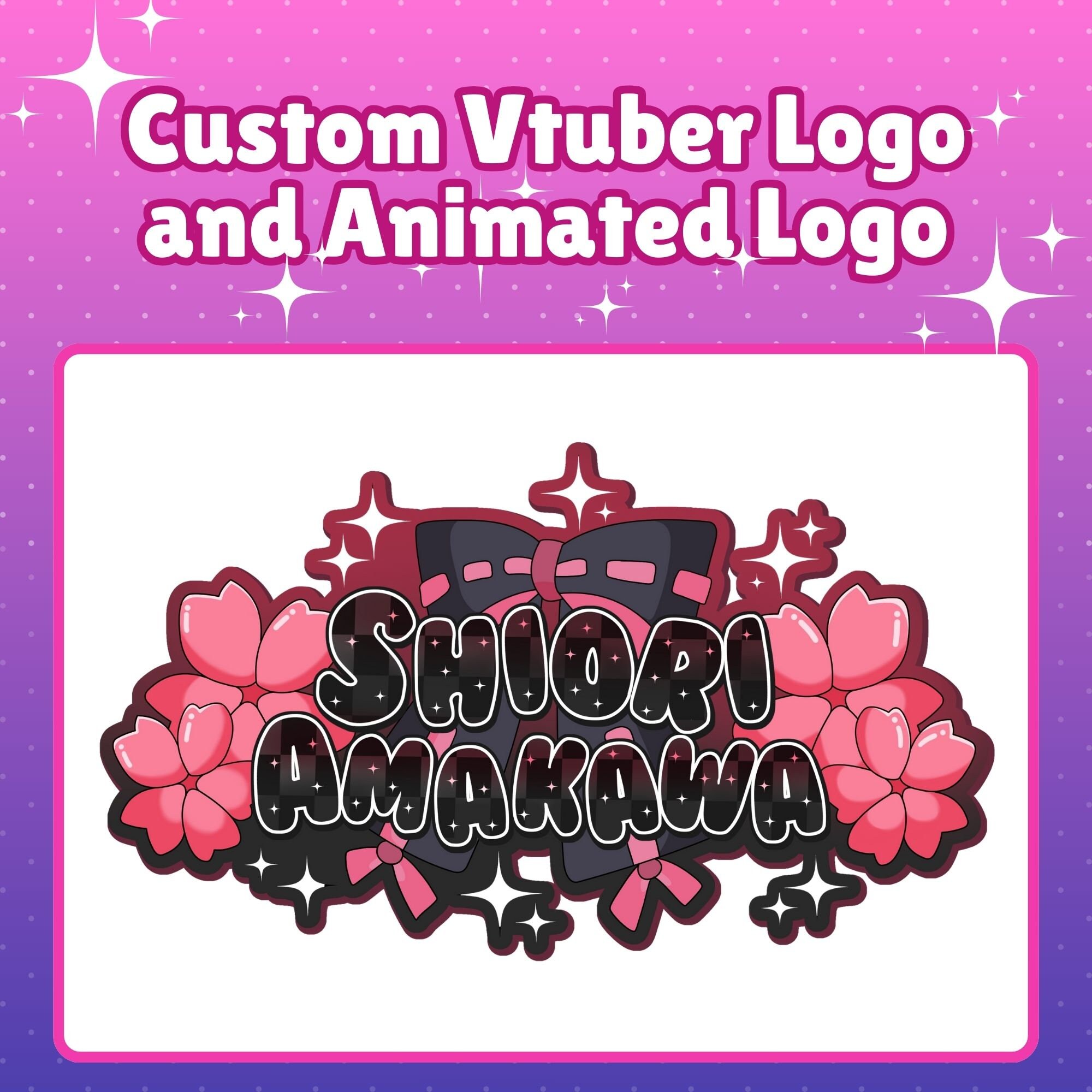 Custom Vtuber Logo Text Chibi Vtuber Logo Cute Vtuber Logo Kawaii Logo ...