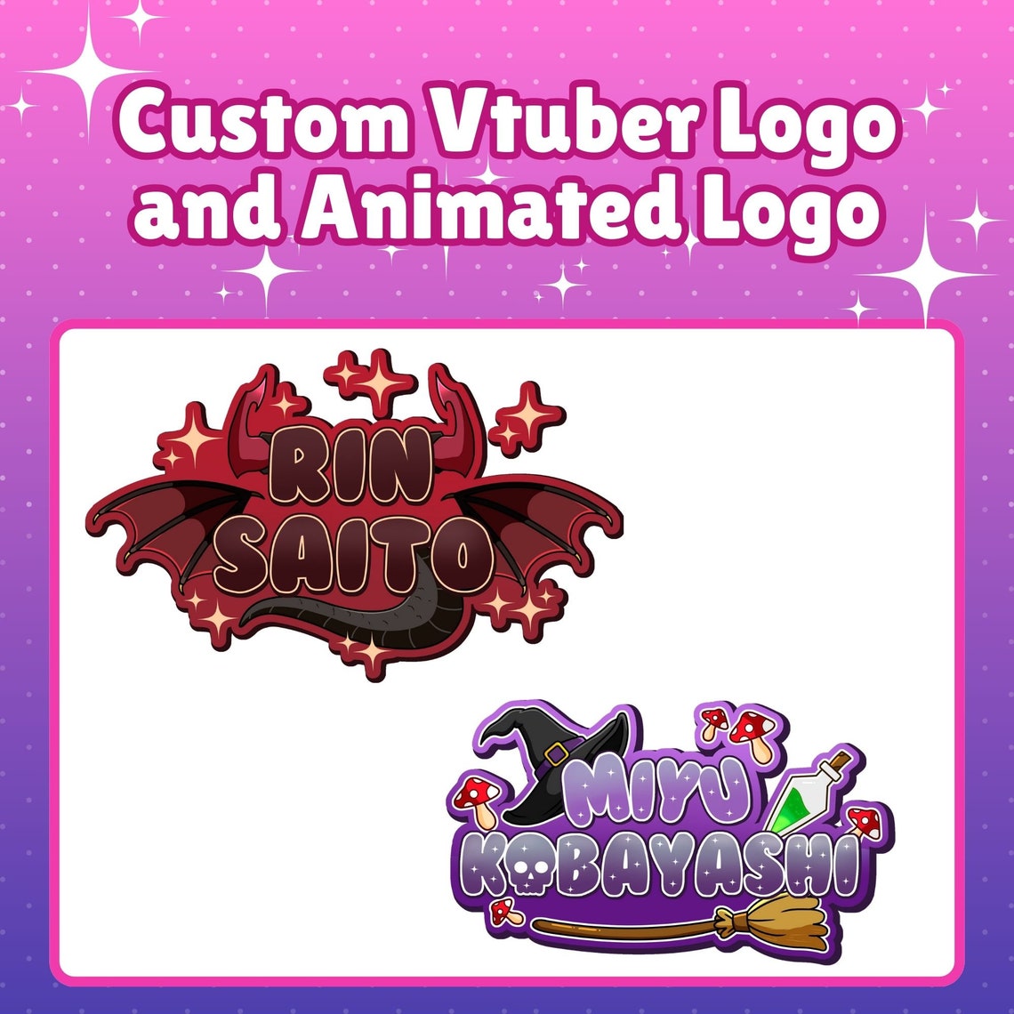 Custom Vtuber Logo Text Chibi Vtuber Logo Cute Vtuber Logo Kawaii Logo ...