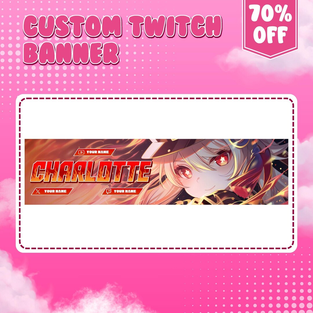 Custom Twitch Banner Cute Twitch Banner Youtube Banner Twitter Banner ...