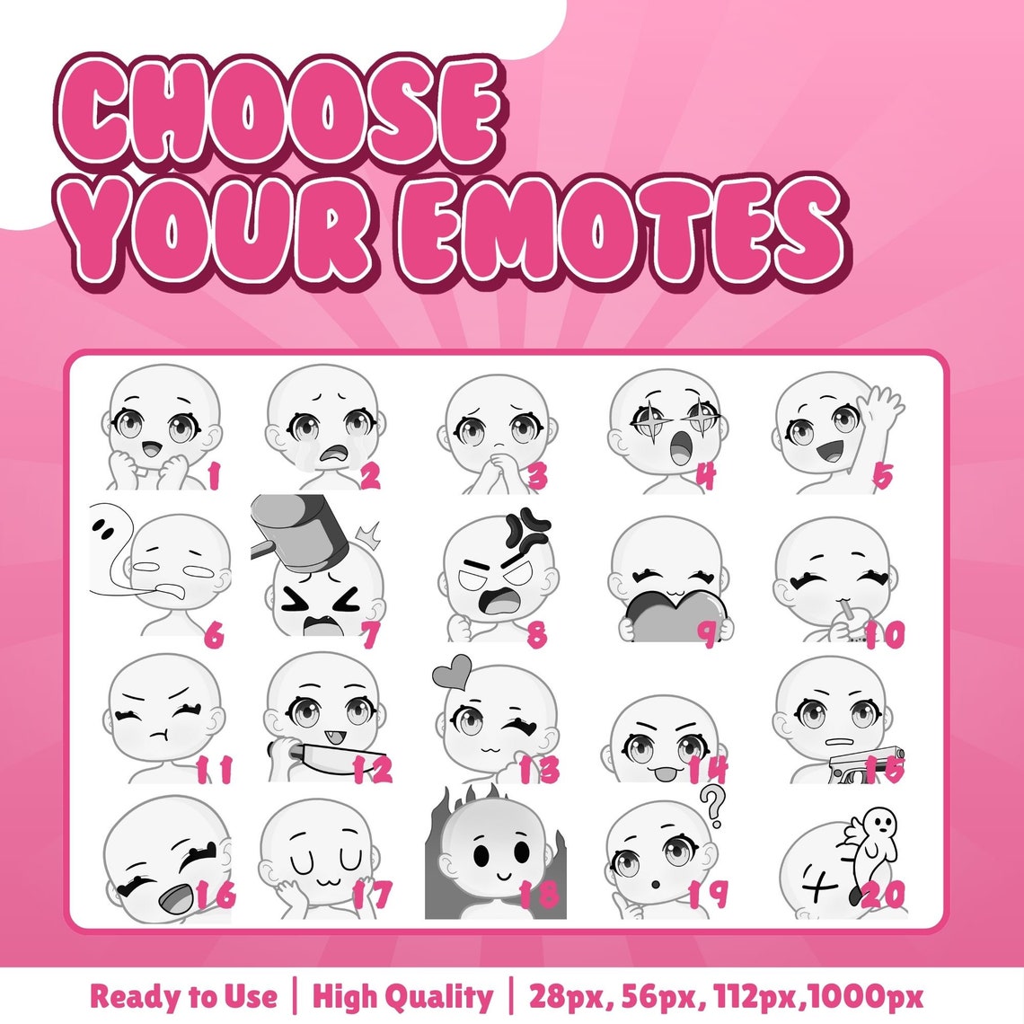 CUSTOM EMOTES Animated Emotes, Custom Twitch Emotes, Cute Emotes ...