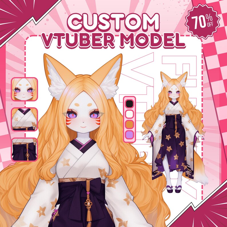 Live2d Furry Vtuber Model Custom: Fursona Avatar, Streaming Ready - Etsy