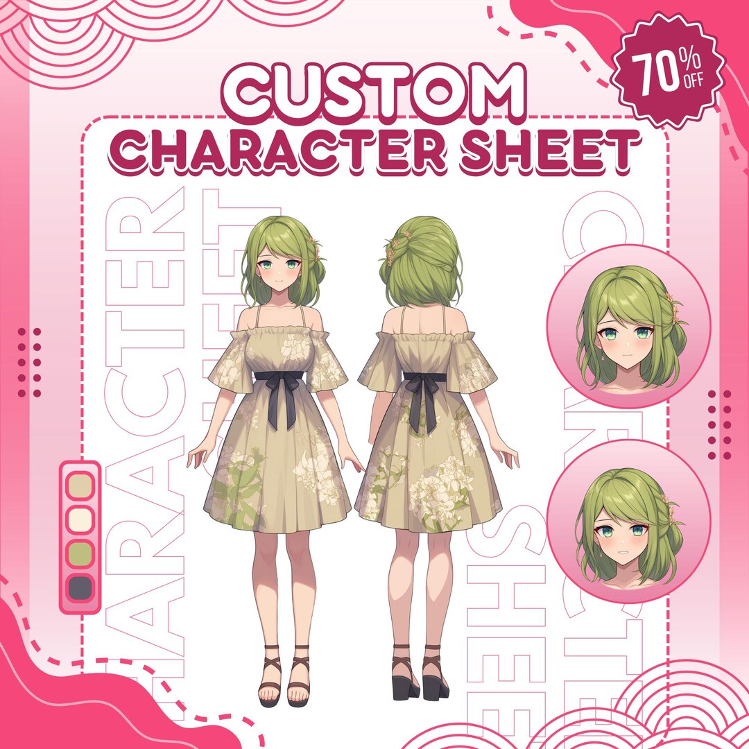 Custom Anime Character Sheet: Dnd, Vtuber, Furry Art Commission - Etsy
