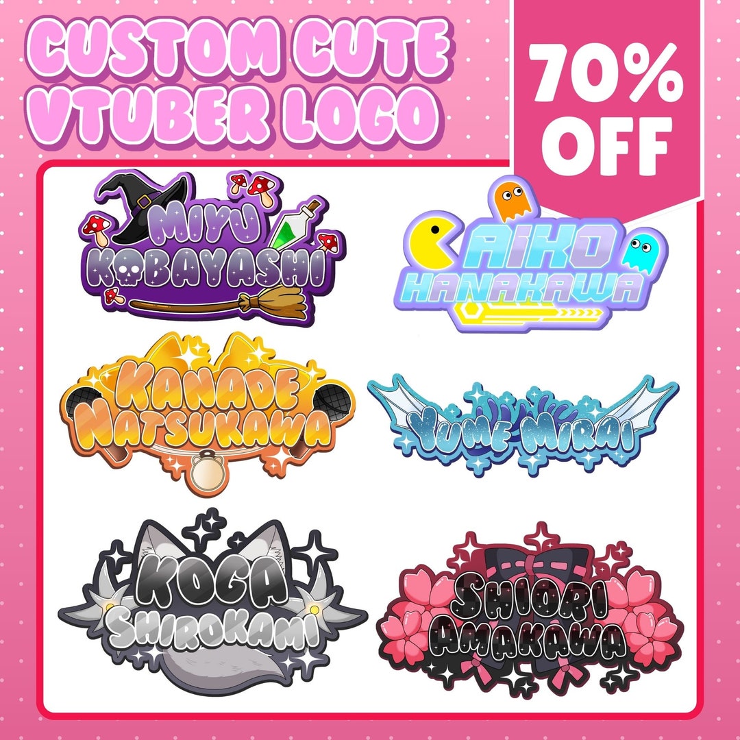 Custom Vtuber Logo Text Vtuber Logo Cute Vtuber Logo Pngtuber Logo ...