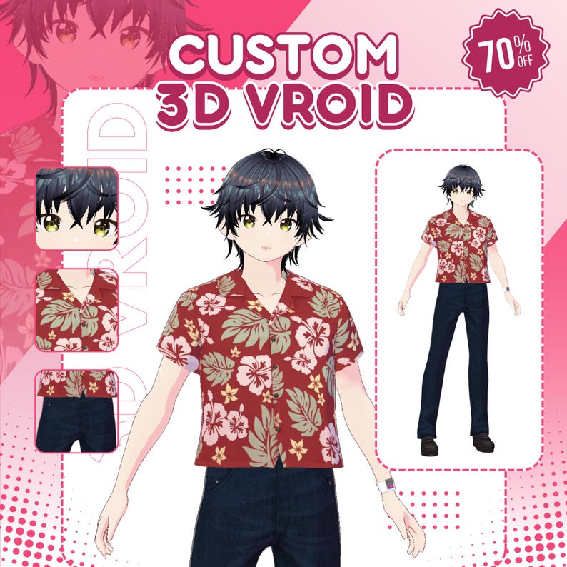 3D Vroid Vtuber Model Custom: 2D to 3D Conversion, Vrchat Avatar - Etsy