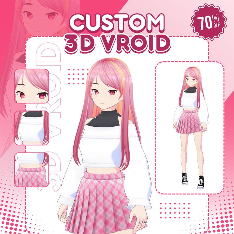 3D Vroid Vtuber Model Custom: 2D to 3D Conversion, Vrchat Avatar - Etsy