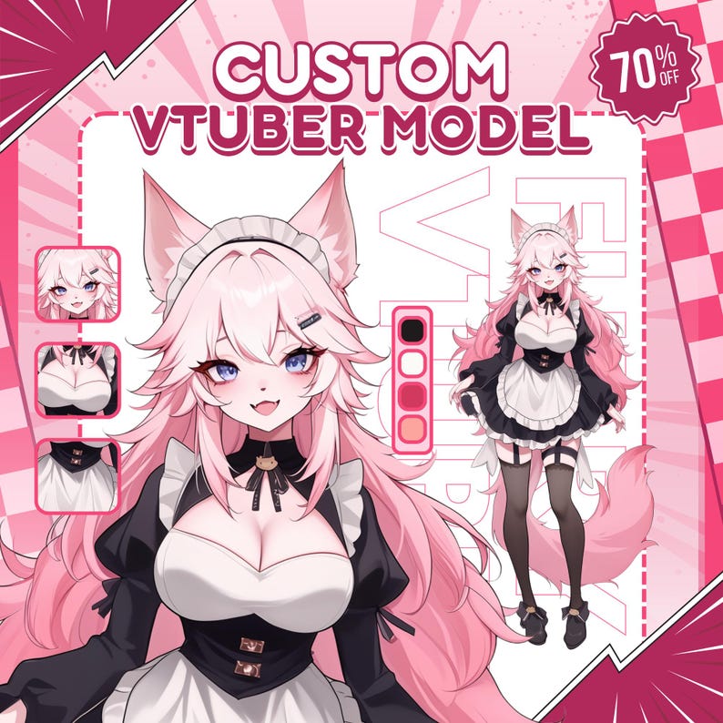 Live2d Furry Vtuber Model Custom: Fursona Avatar, Streaming Ready - Etsy