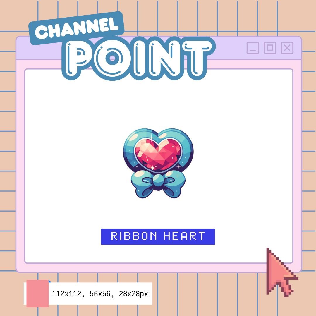 Ribbon Heart Channel Point | Coquette Anime | Twitch Channel Points PNG ...